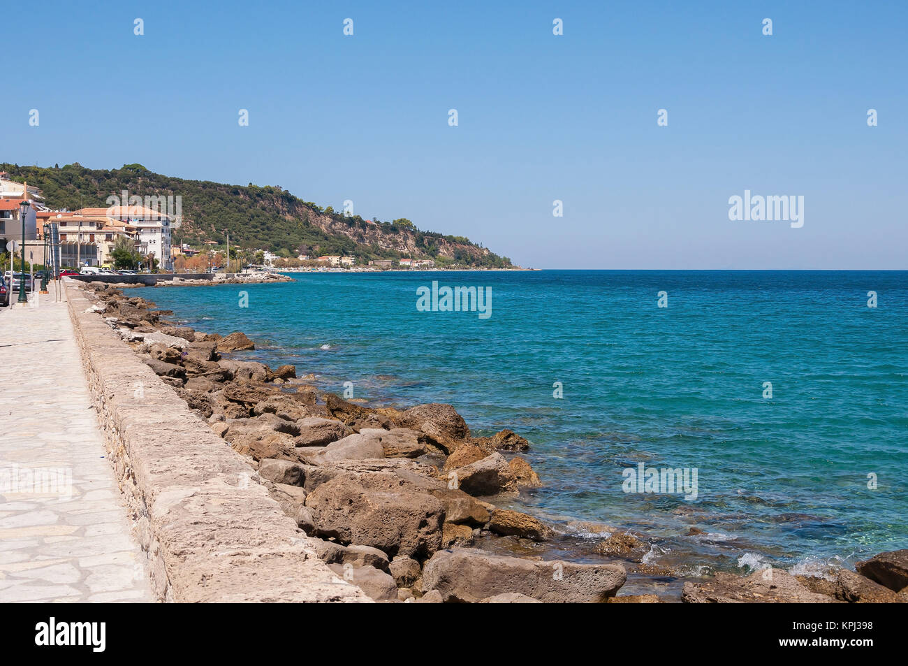 Caostline in Zante town, capital city of Zakynthos, Greece Stock Photo ...