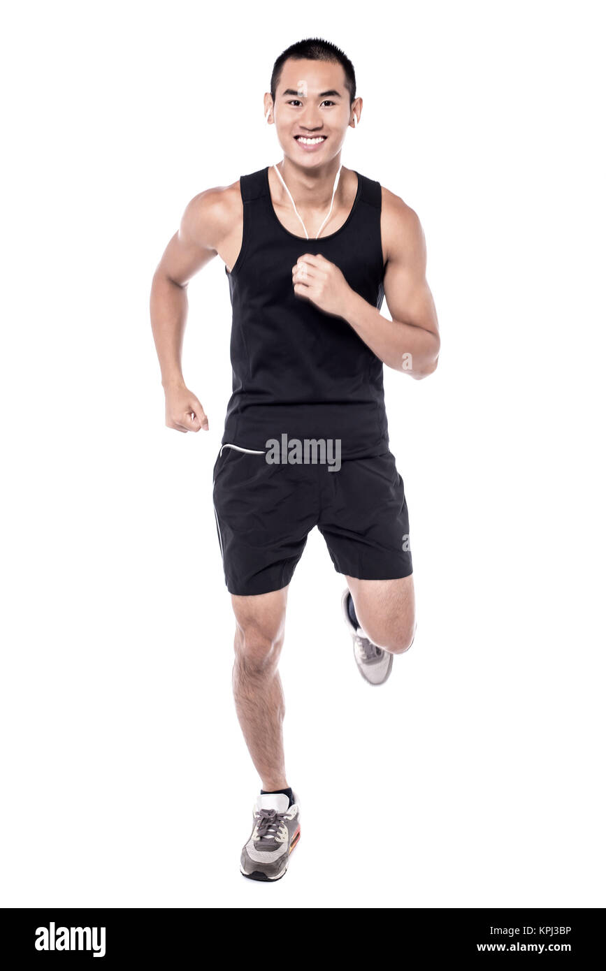 Runner jogging headphones Cut Out Stock Images & Pictures - Alamy