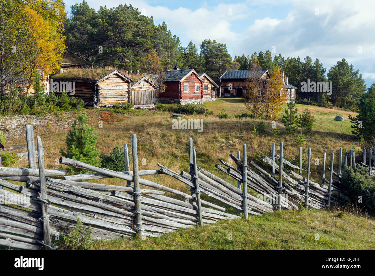 Old timbered house at open air museum. Rondane, Norway Stock Photo - Alamy