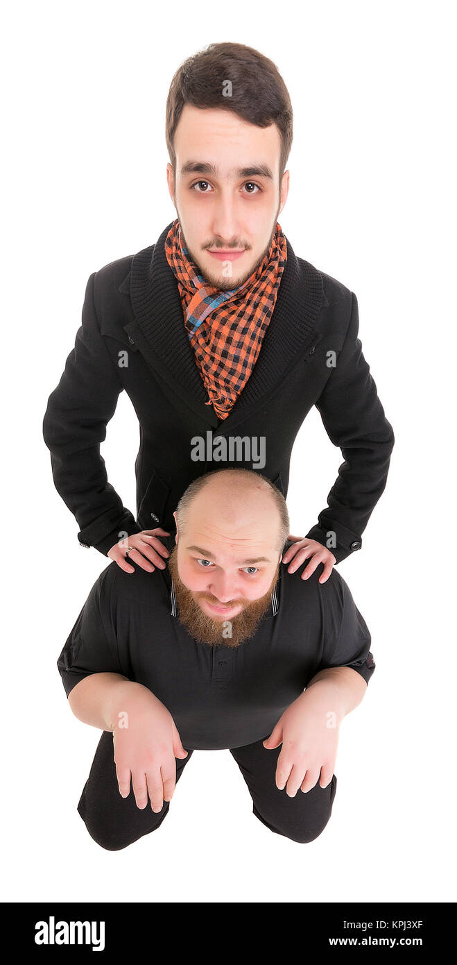 Photo two positive people Cut Out Stock Images & Pictures - Alamy