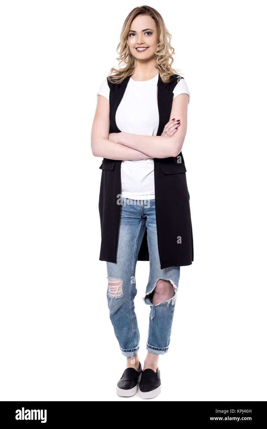 Full length pose of lady in casual Stock Photo - Alamy