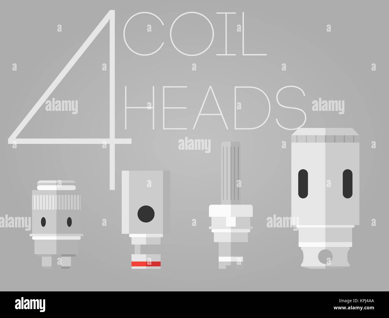 4 colored coil heads set Stock Photo - Alamy