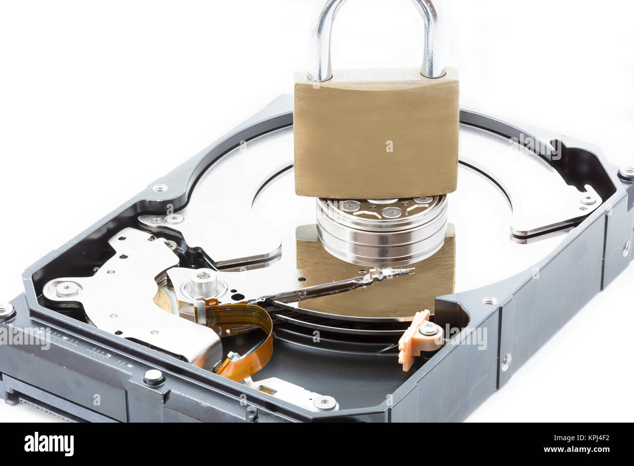 open computer hard drive in housing Stock Photo - Alamy