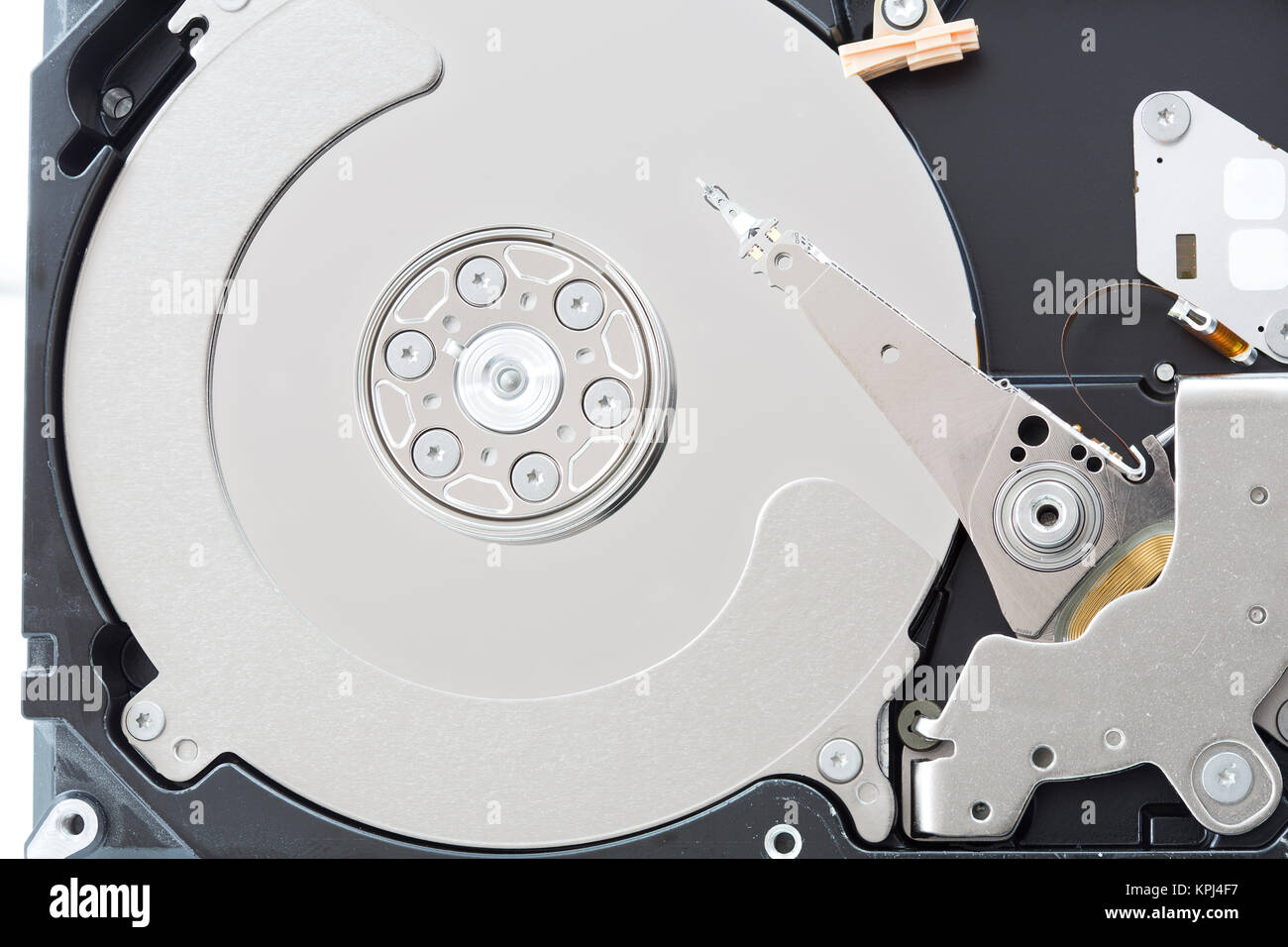 open computer hard drive in housing Stock Photo - Alamy