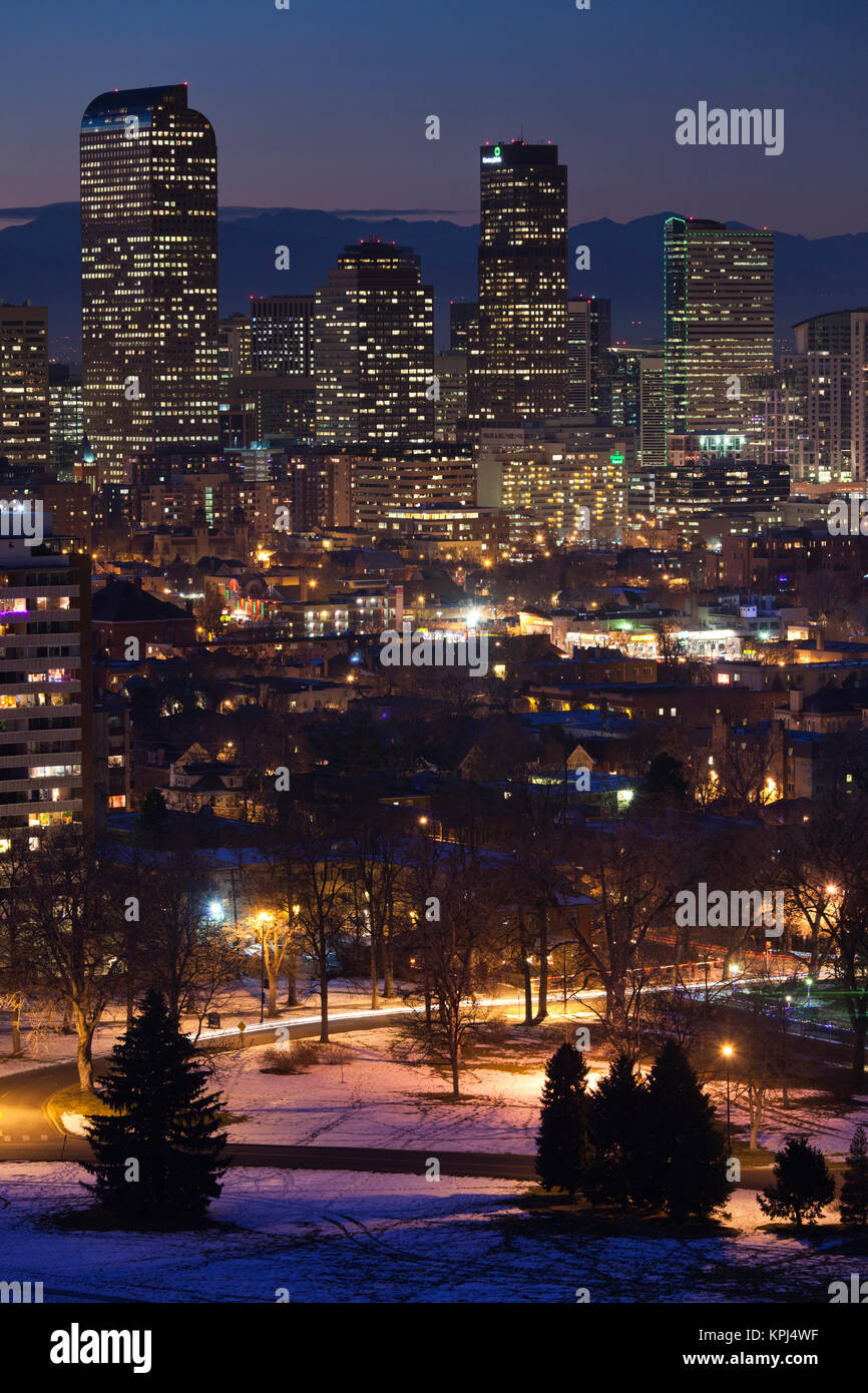 Elevated view of downtown from cheesman park hi-res stock photography ...