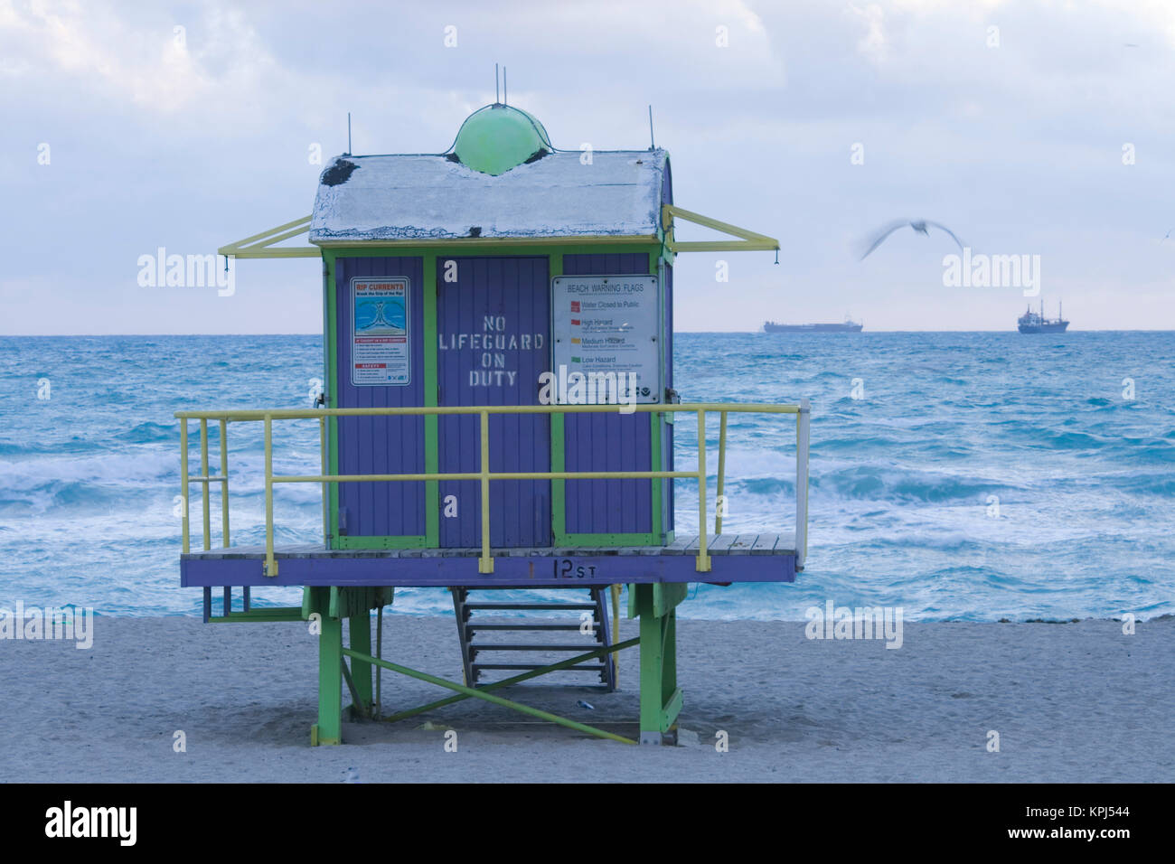 USA, Florida, Miami Beach: South Beach, Miami Beach Lifeguard Shack ...