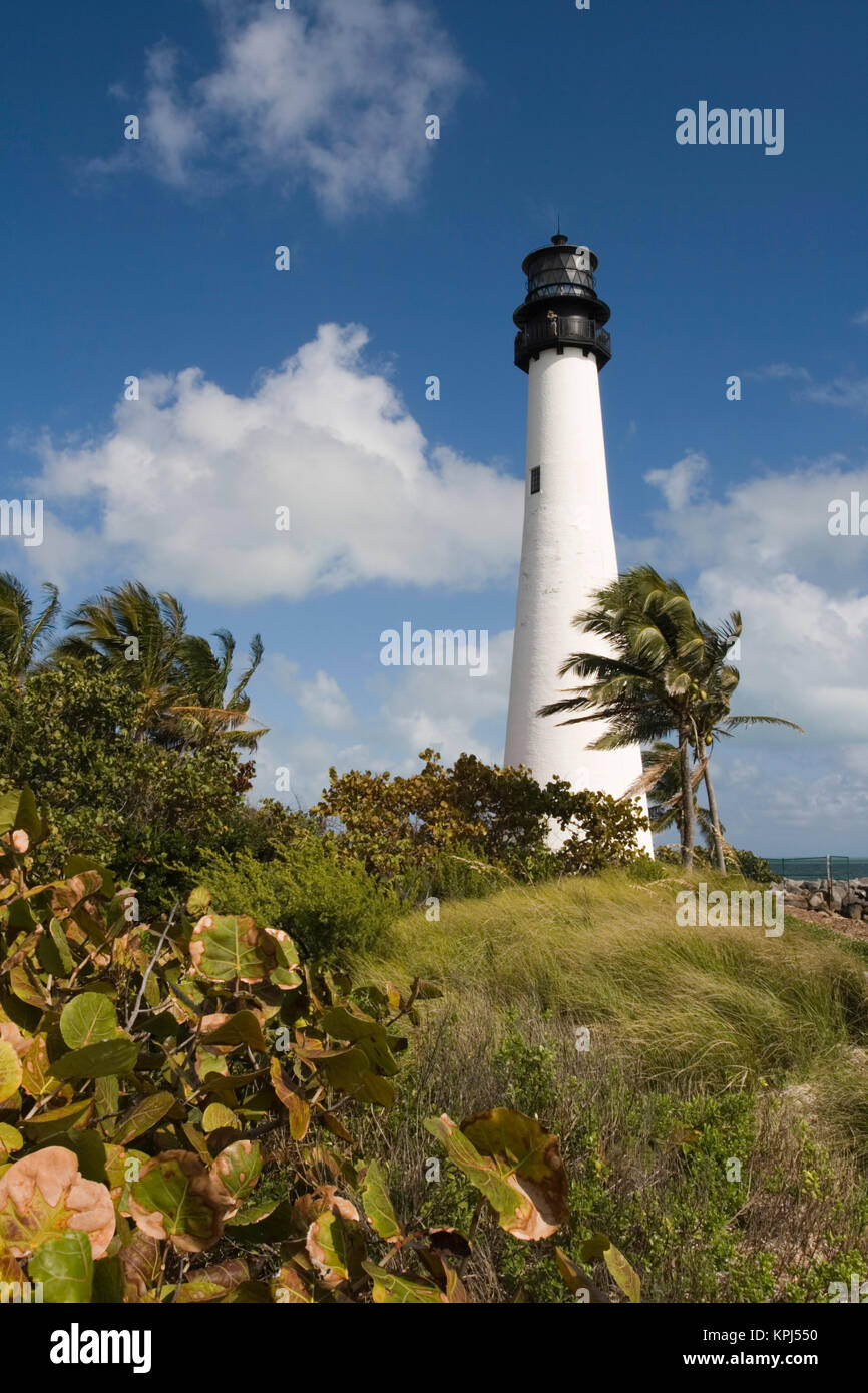USA, Florida, Miami Area (Key Biscayne): Cape Florida Lighthouse Stock ...