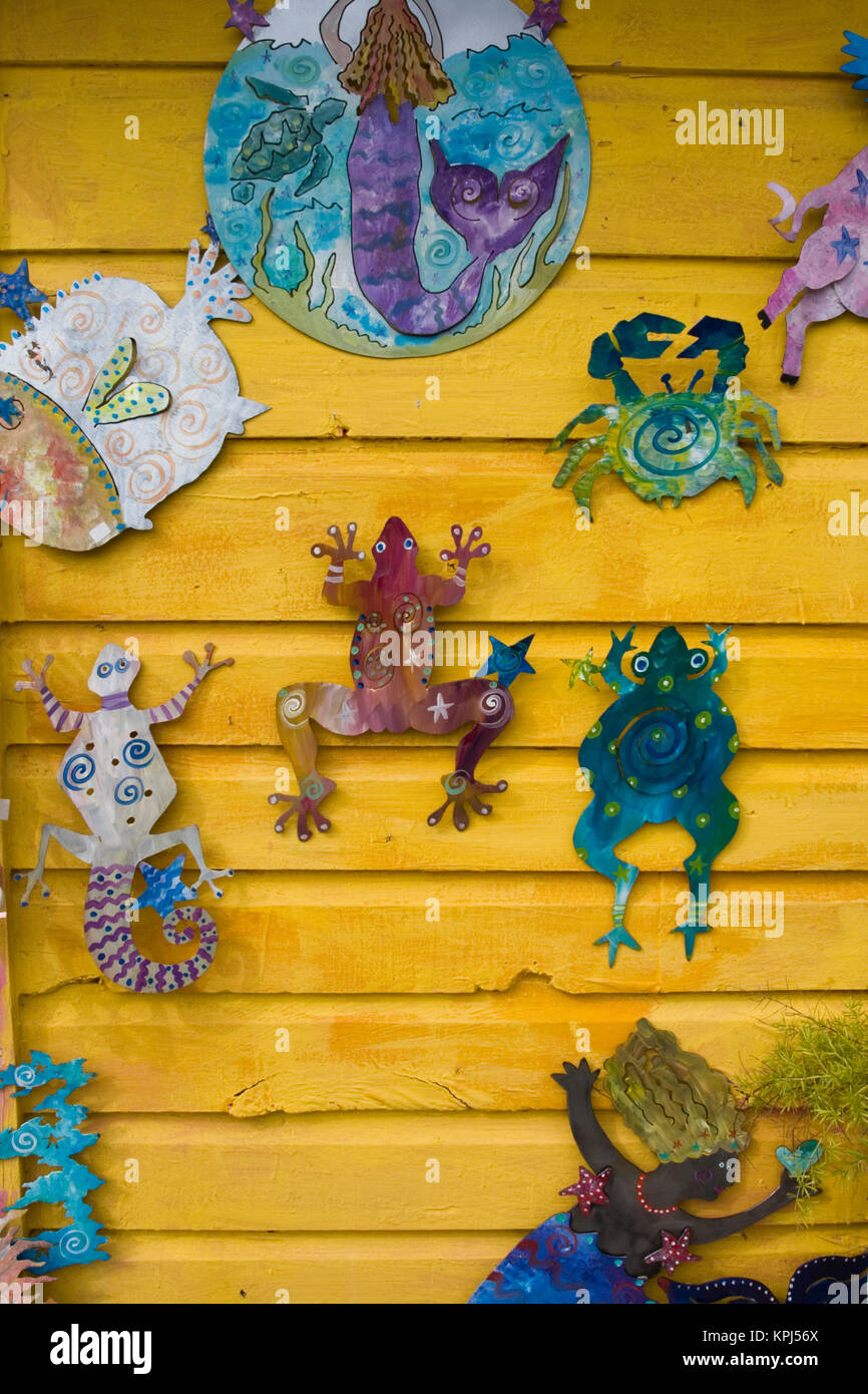 USA, Florida, Pine Island (Matlacha): Colorful Art Gallery Details ...