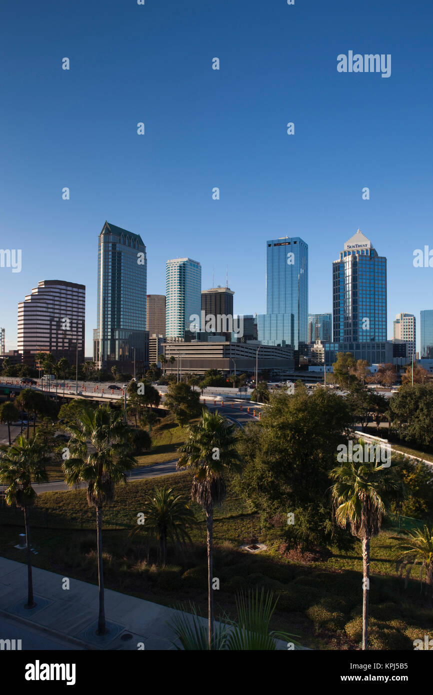 USA, Florida, Tampa, skyline from Rt. 618, late afternoon Stock Photo ...