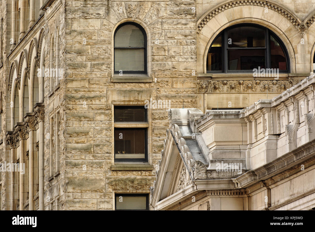 Architectural details, Main Street, Louisville, Kentucky Stock Photo ...