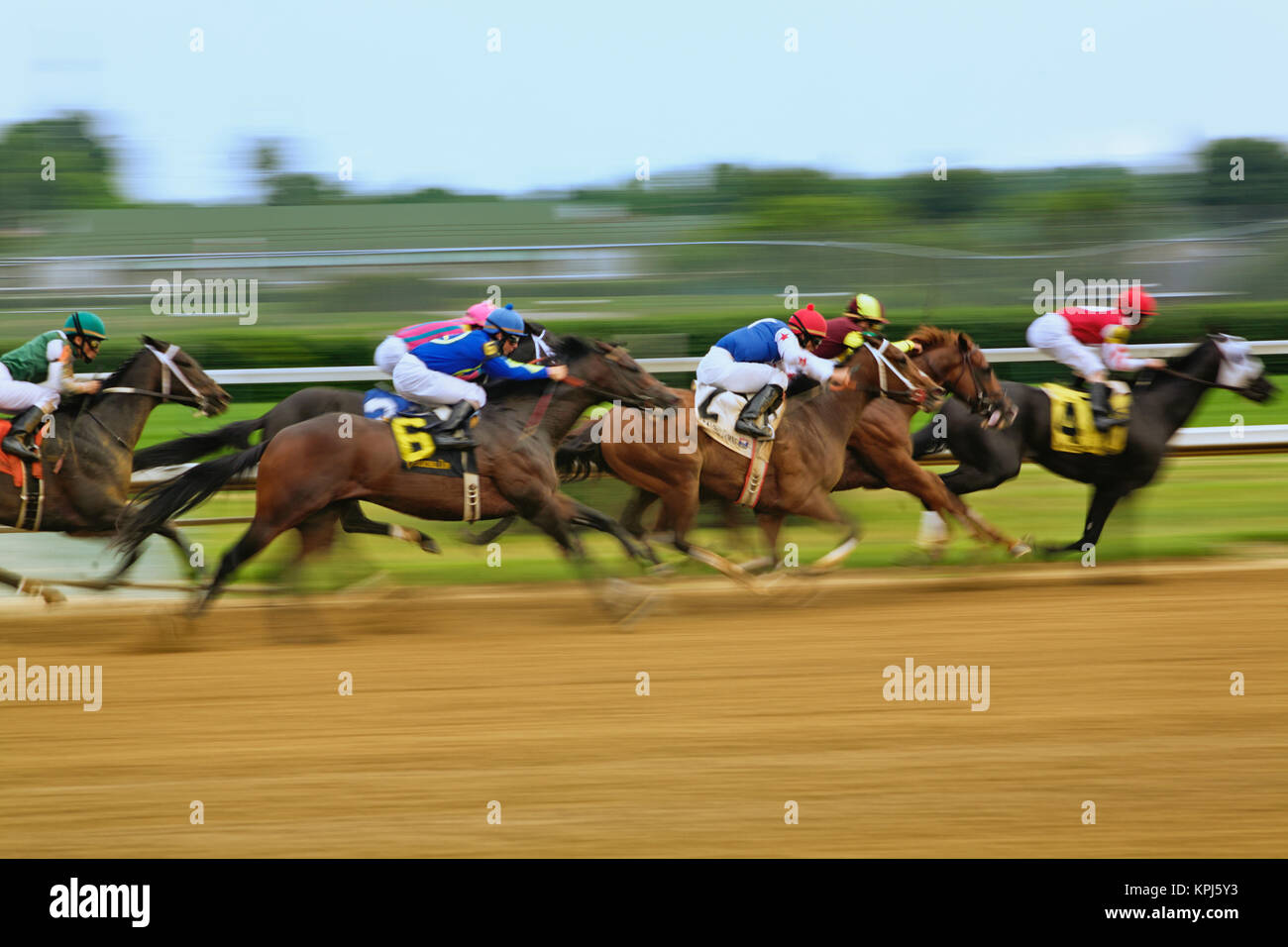 Thoroughbred horse racing at world famous Churchill Downs, Louisville ...
