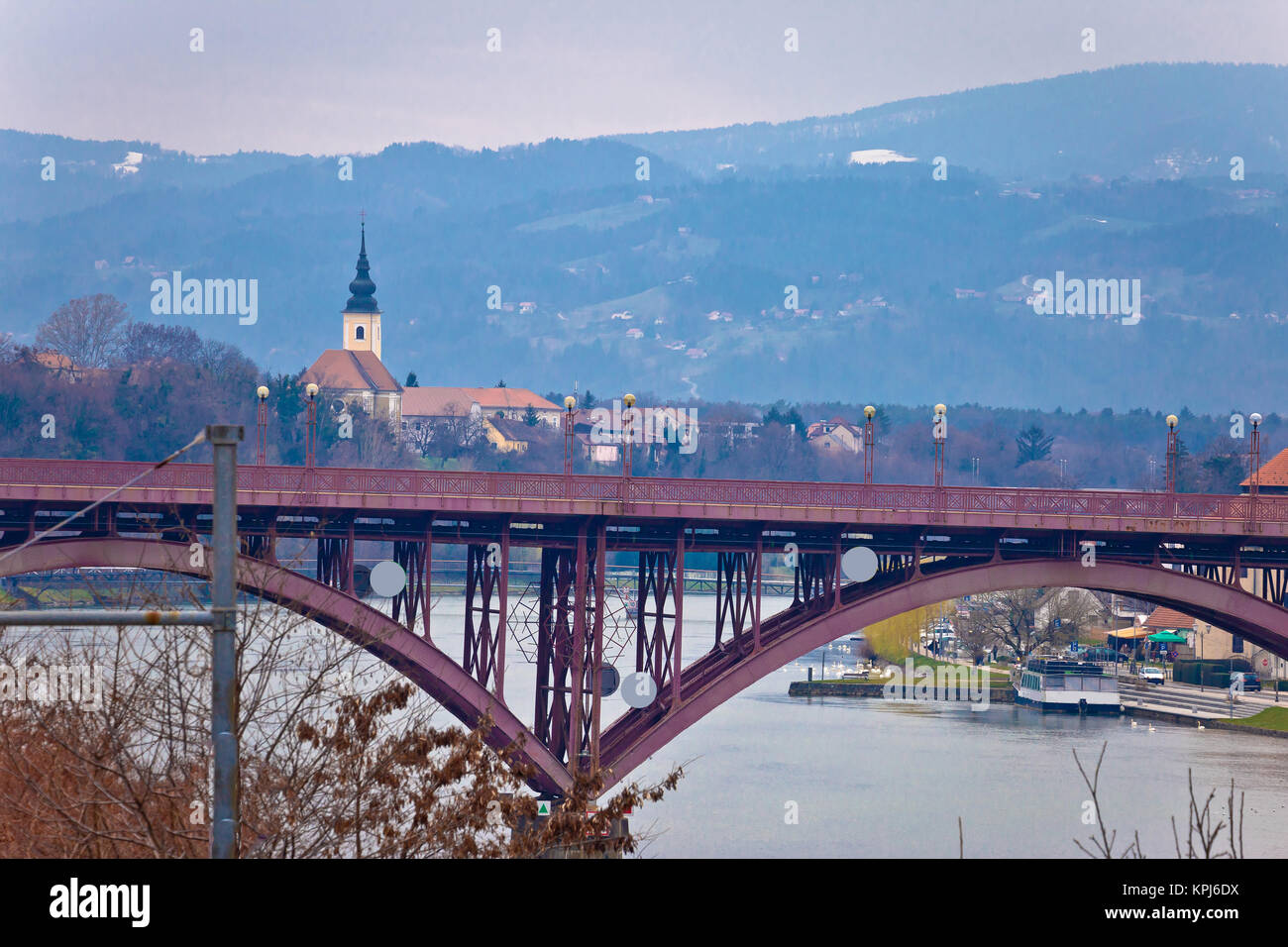 Maribor bridge on Drava river Stock Photo - Alamy