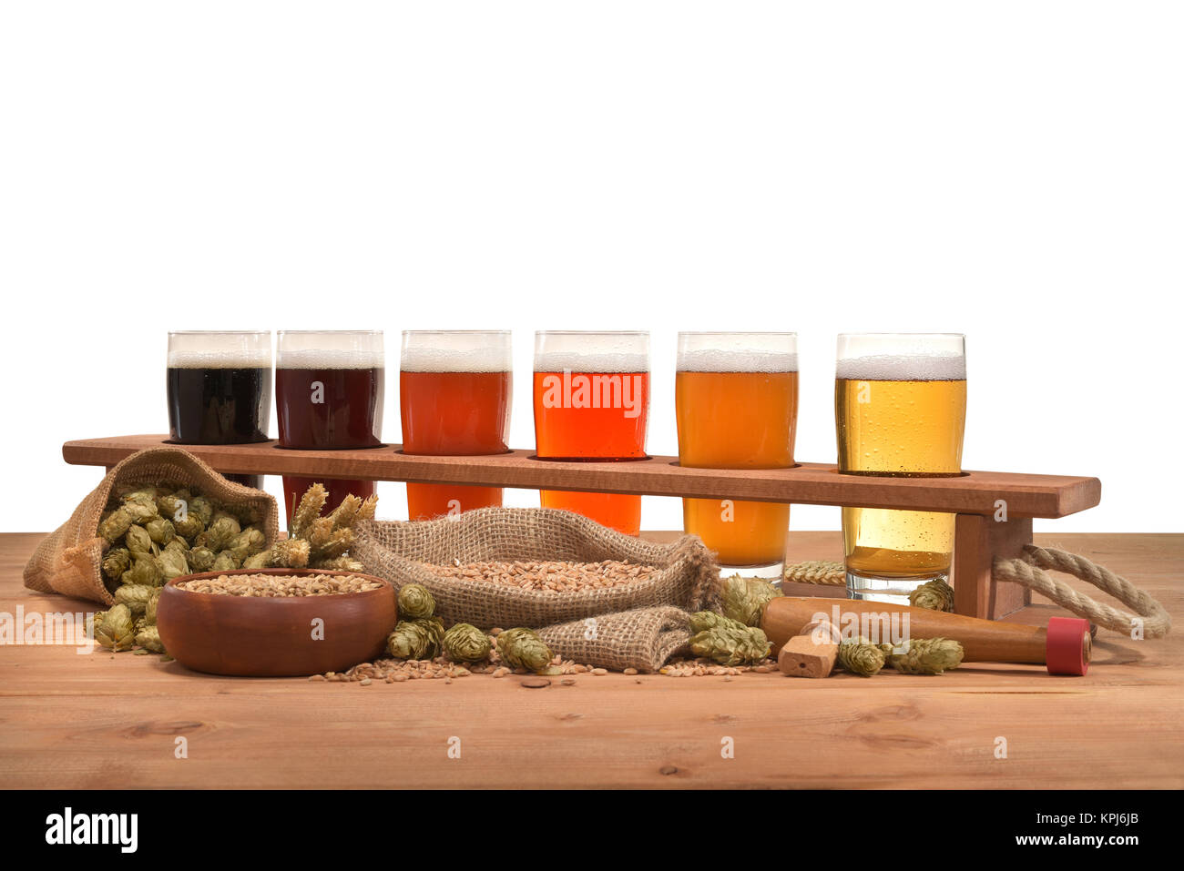 beer carrier with beer glasses Stock Photo - Alamy