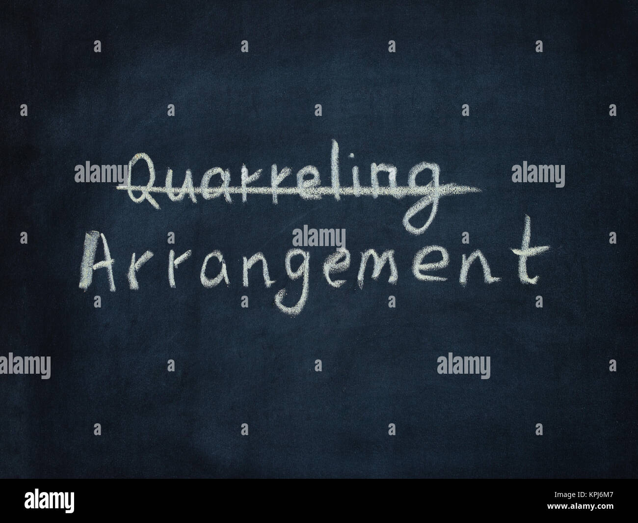 Word Arrangement and crossed out word Quarreling Stock Photo - Alamy