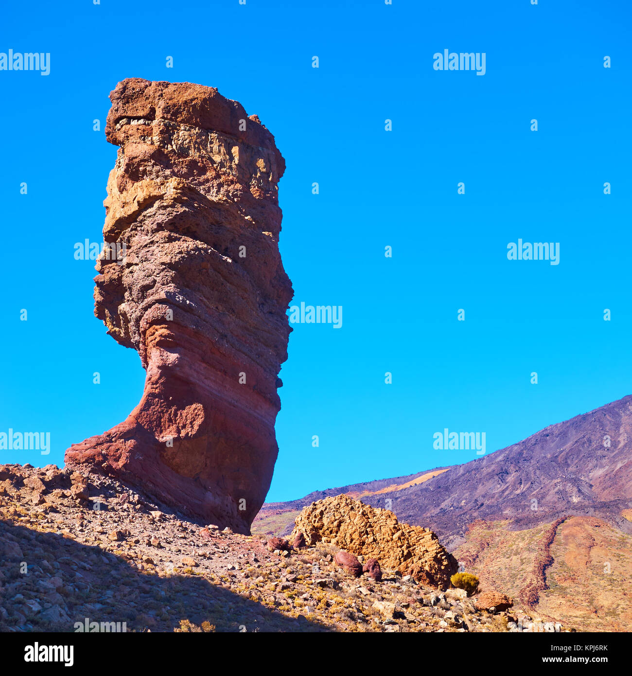 The Roque Cinchado near El Teide - symbol of Tenerife island, The ...