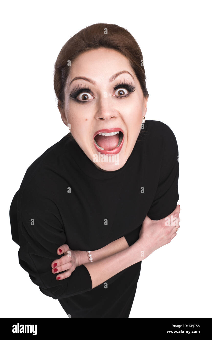 young woman stares into the camera Stock Photo - Alamy