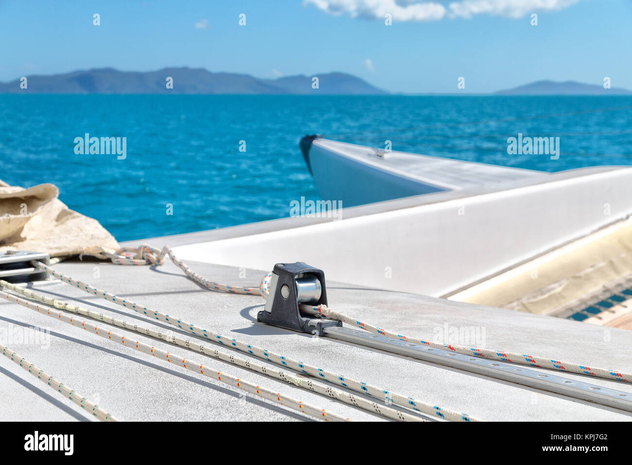 in australian catamaran a old rope in the sky like abstract concept ...