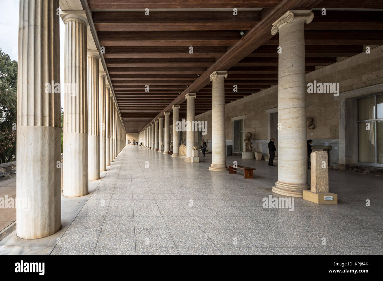 Stoa of Attalos, in the Agora of Athens, Greece. It was built by King ...