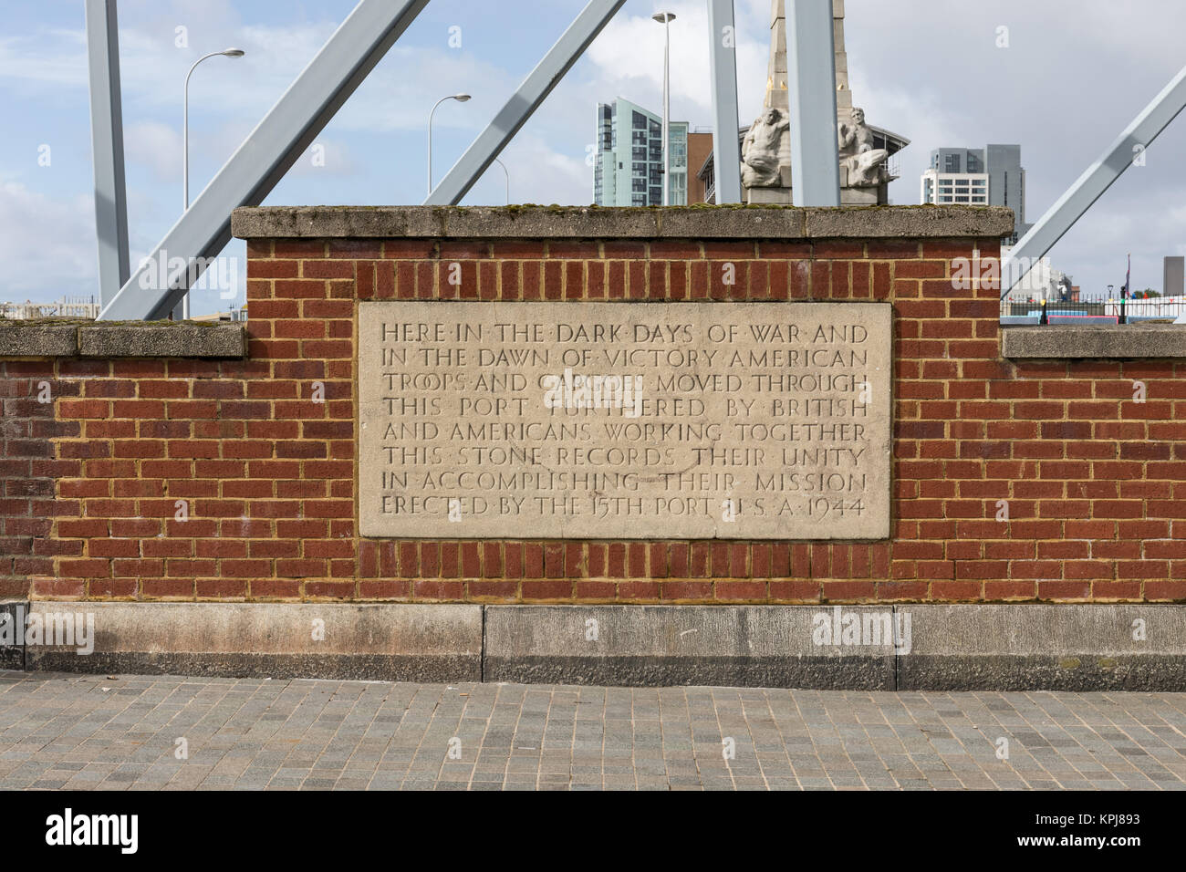 Commemorative stone on Liverpool’s Pier Head commemorates American ...