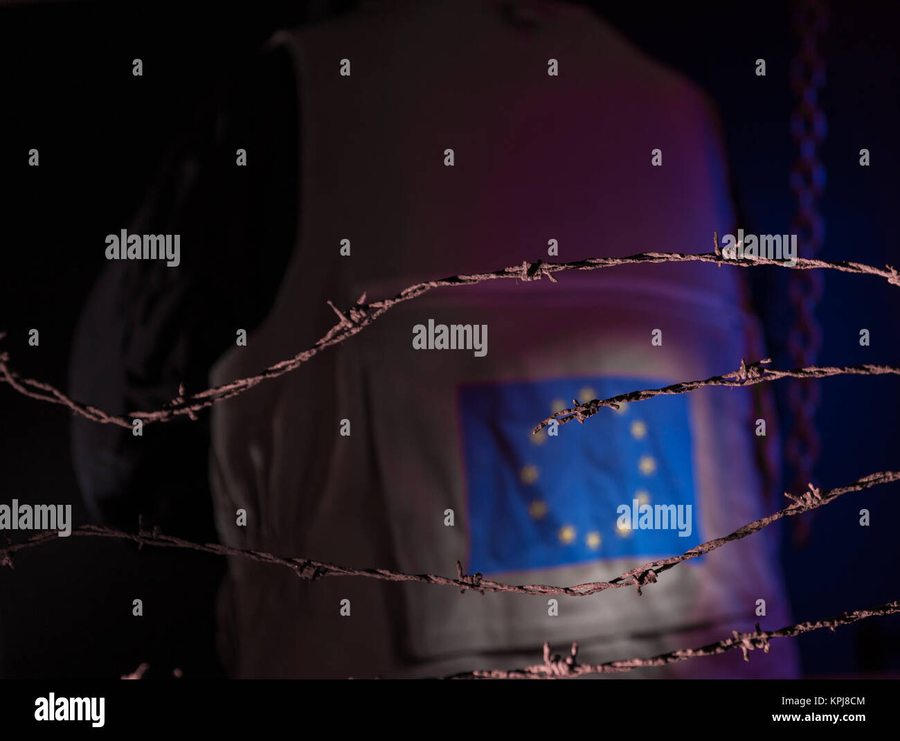european external border / barbed wire / refugees / symbol photo Stock ...