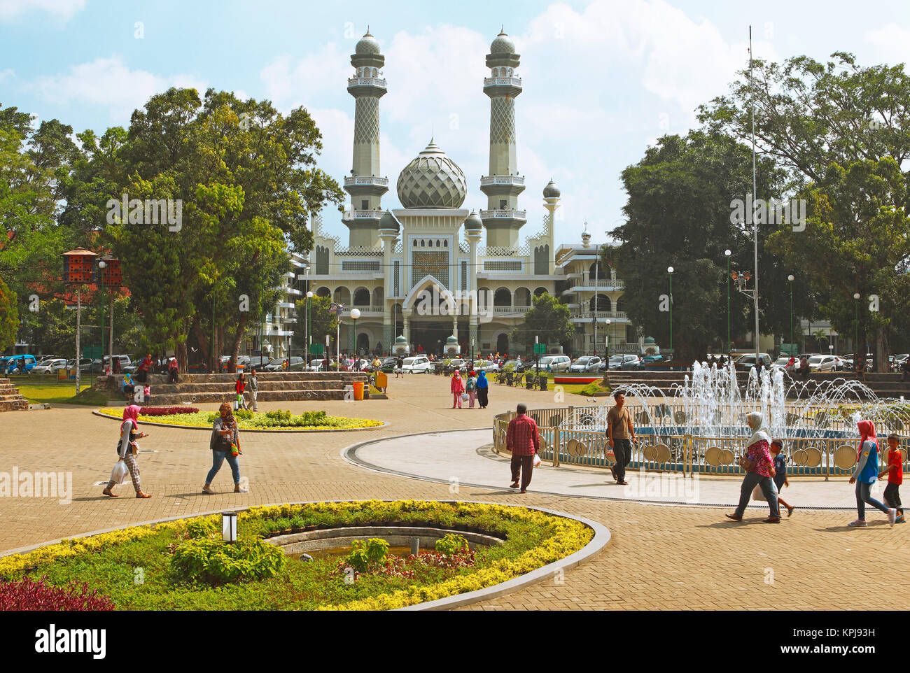 Mosque Mesjid Jami at Alun-Alun Square, Malang, Java, Indonesia Stock ...