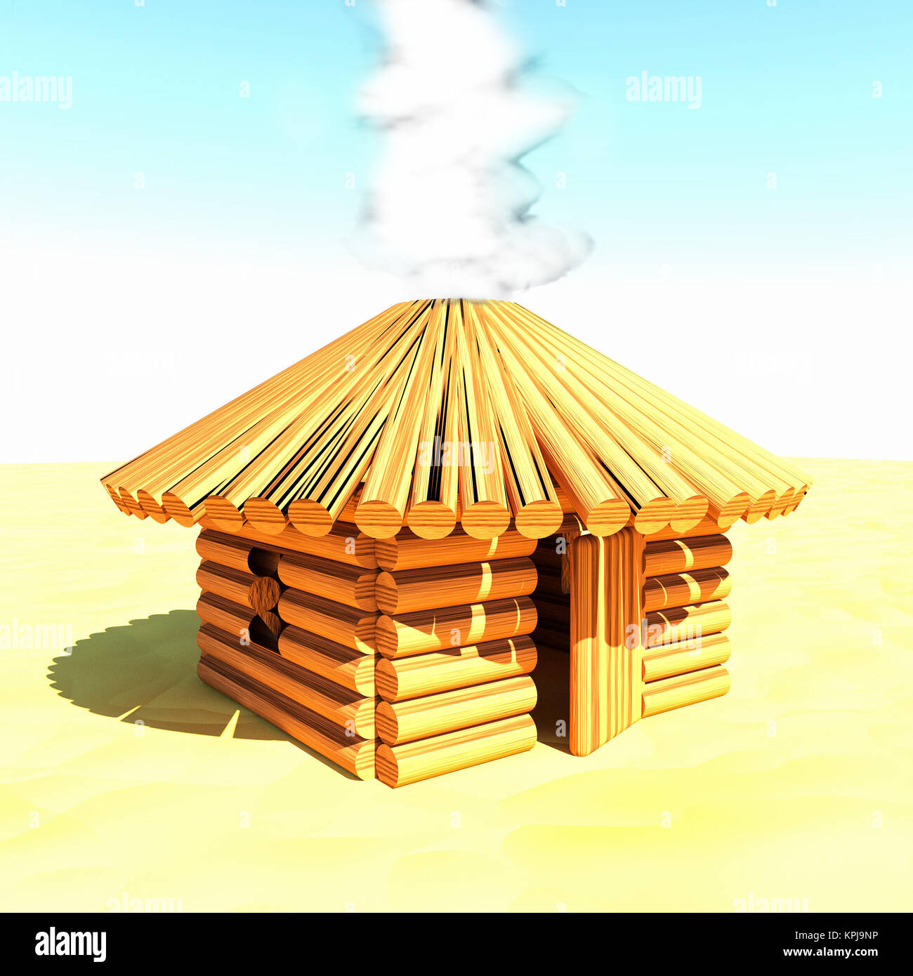 Wooden hut, 3d Stock Photo - Alamy