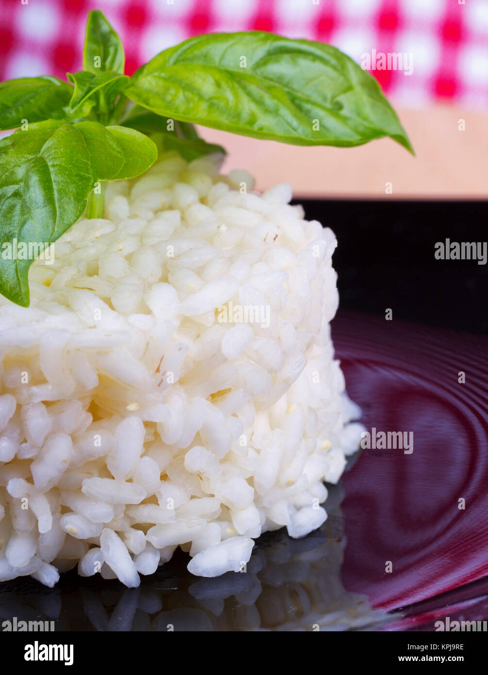 Rice timbale with basil Stock Photo - Alamy