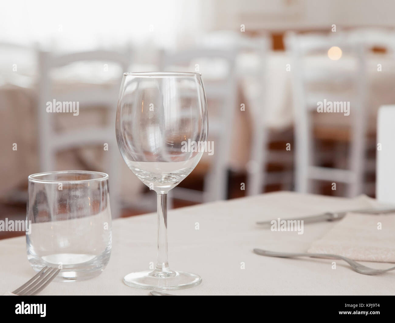 Glasses and cutlery Stock Photo - Alamy