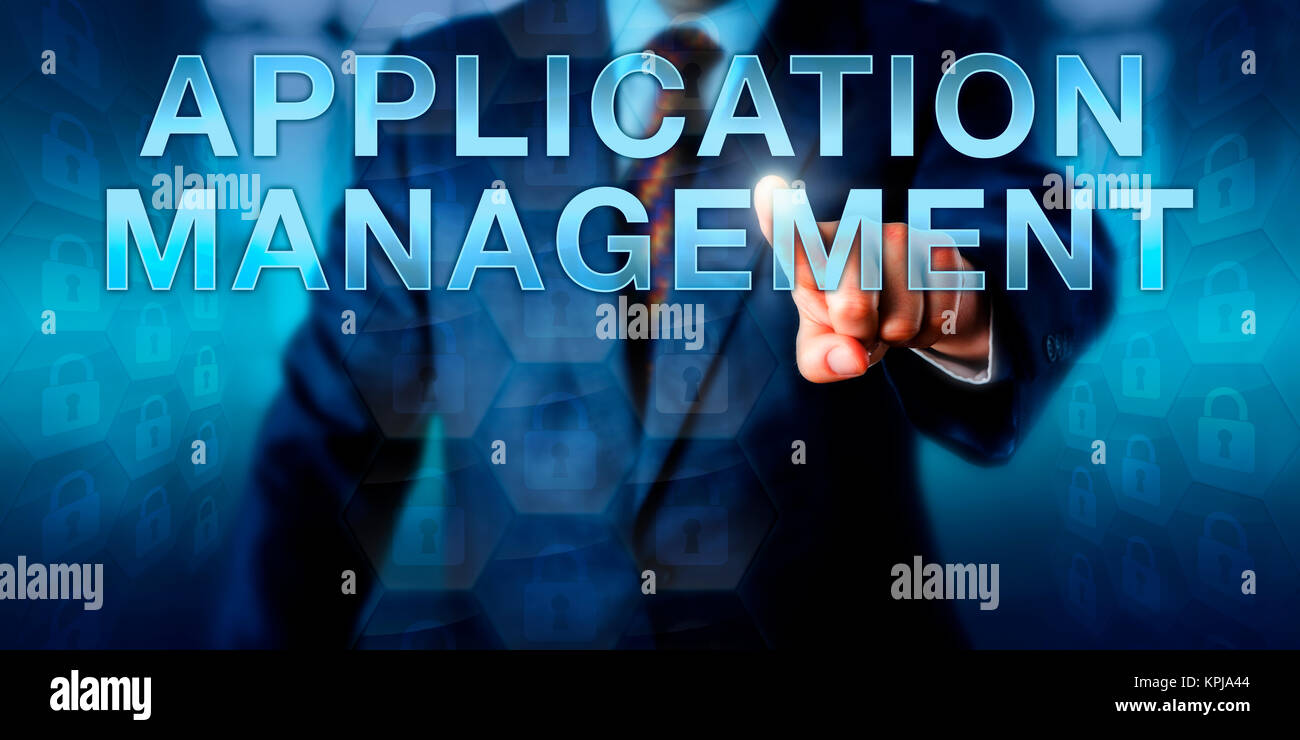 Manager Pressing APPLICATION MANAGEMENT Stock Photo - Alamy