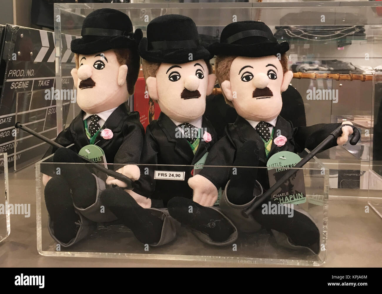 Picture of three Charlie Chaplin puppets taken in the "Chaplin's World ...