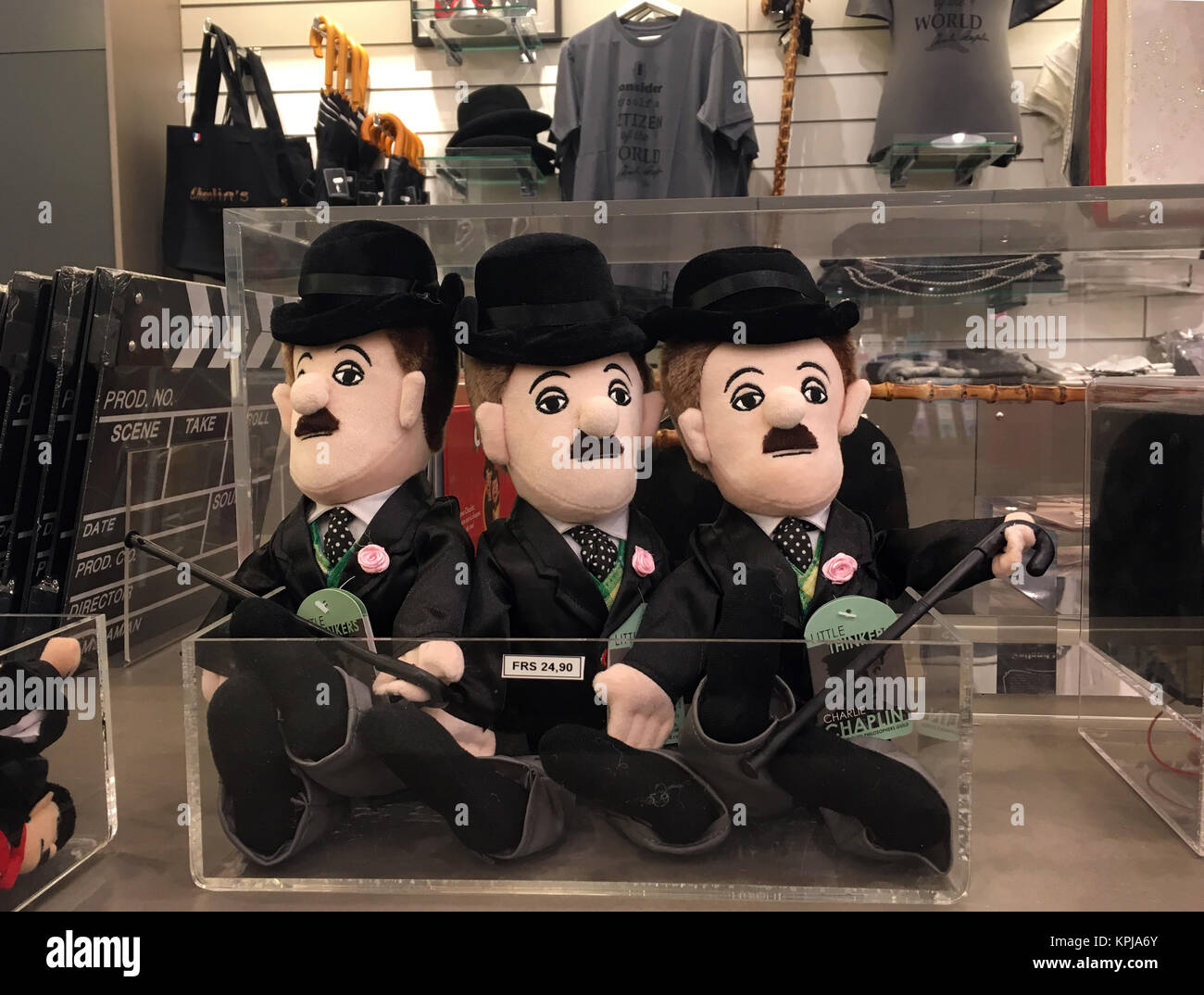 Picture of three Charlie Chaplin puppets taken in the "Chaplin's World ...