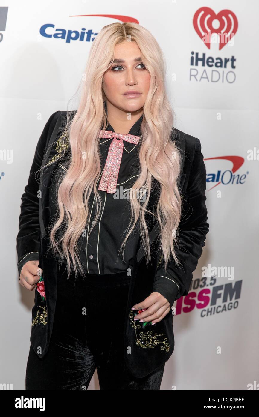 Rosemont, Illinois, USA. 13th Dec, 2017. KESHA poses backstage during ...