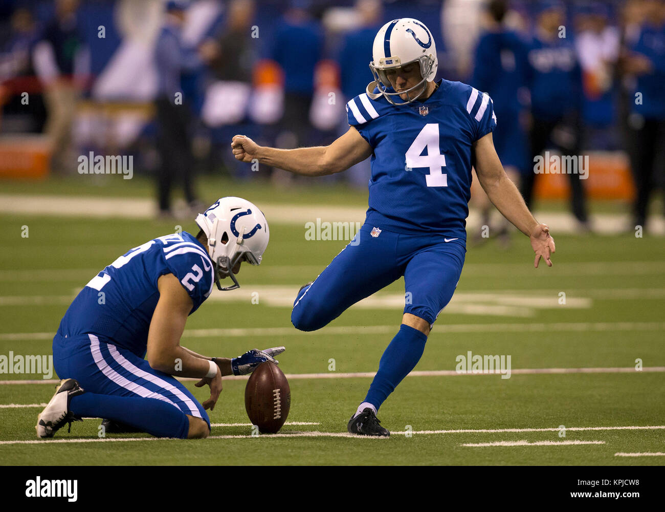 December 14, 2017: Indianapolis Colts kicker Adam Vinatieri (4) and ...