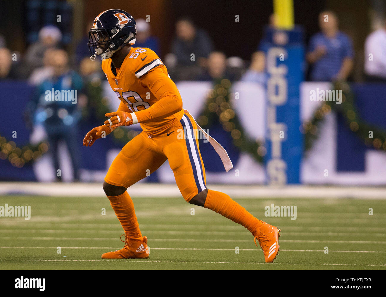 Indianapolis, Indiana, USA. 14th Dec, 2017. Denver linebacker Von ...