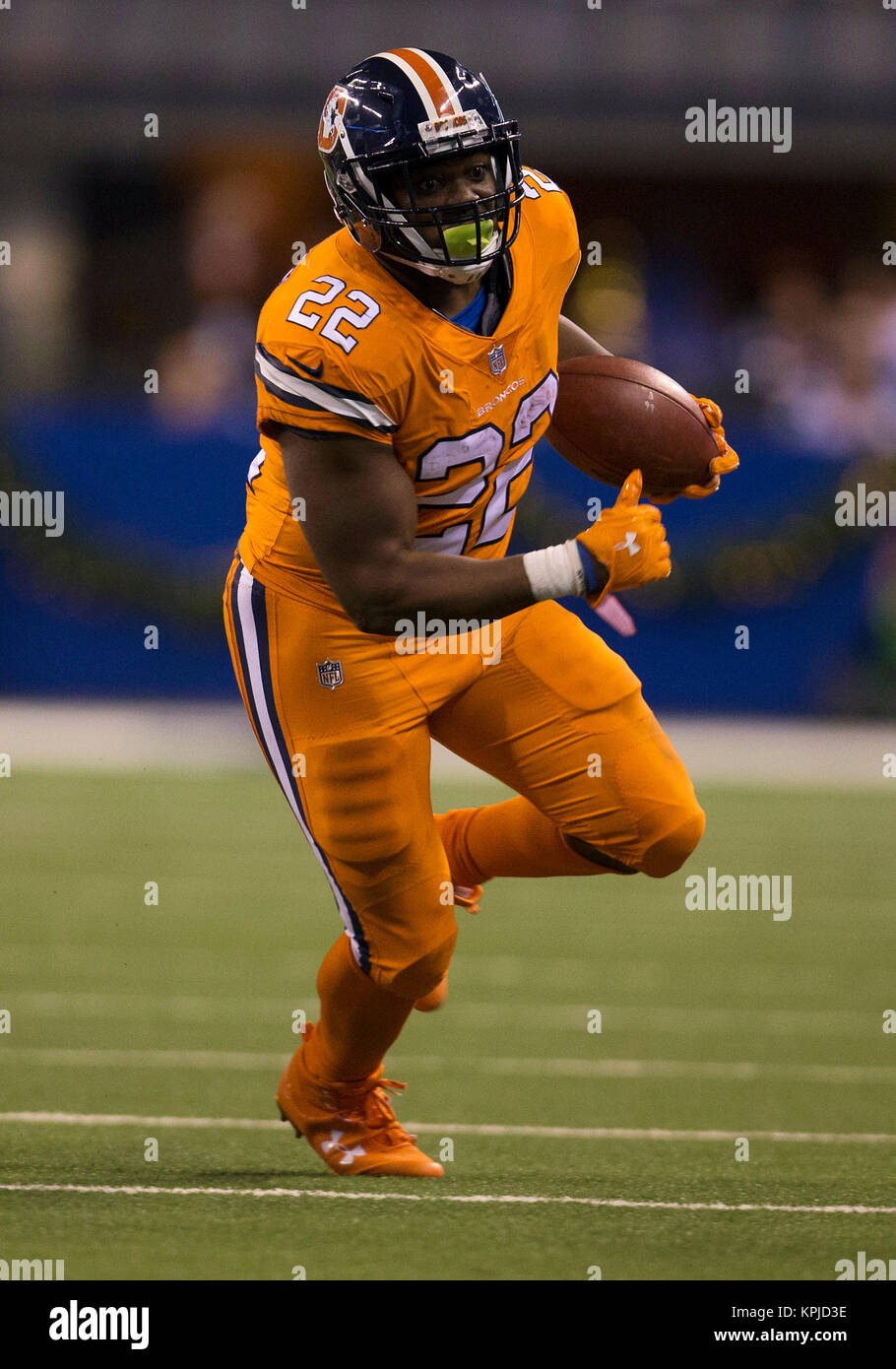 Indianapolis, Indiana, USA. 14th Dec, 2017. Denver running back C.J ...