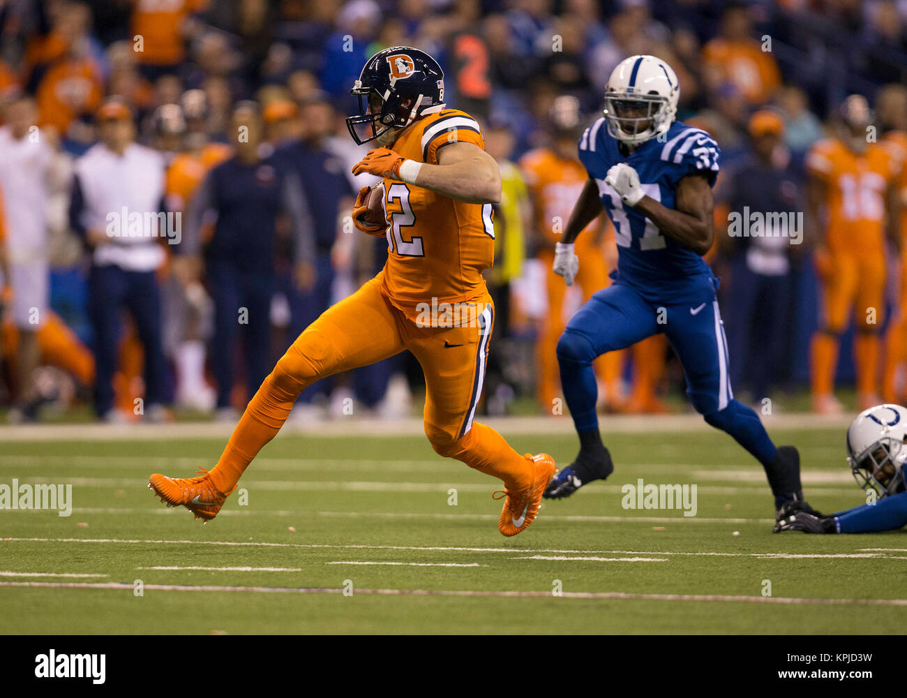 Indianapolis, Indiana, USA. 14th Dec, 2017. Denver tight end Jeff ...