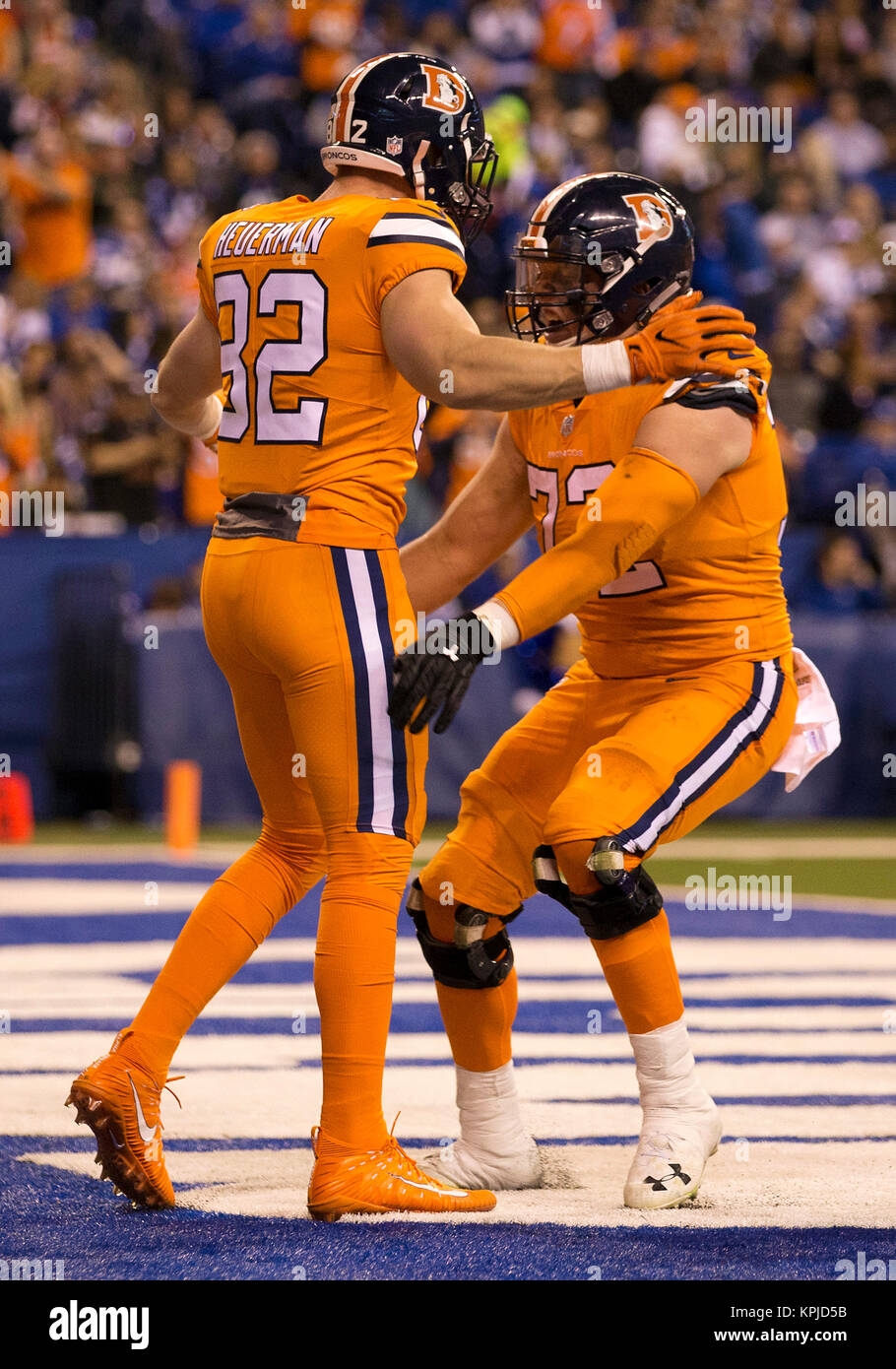 Indianapolis, Indiana, USA. 14th Dec, 2017. Denver Bronco players ...