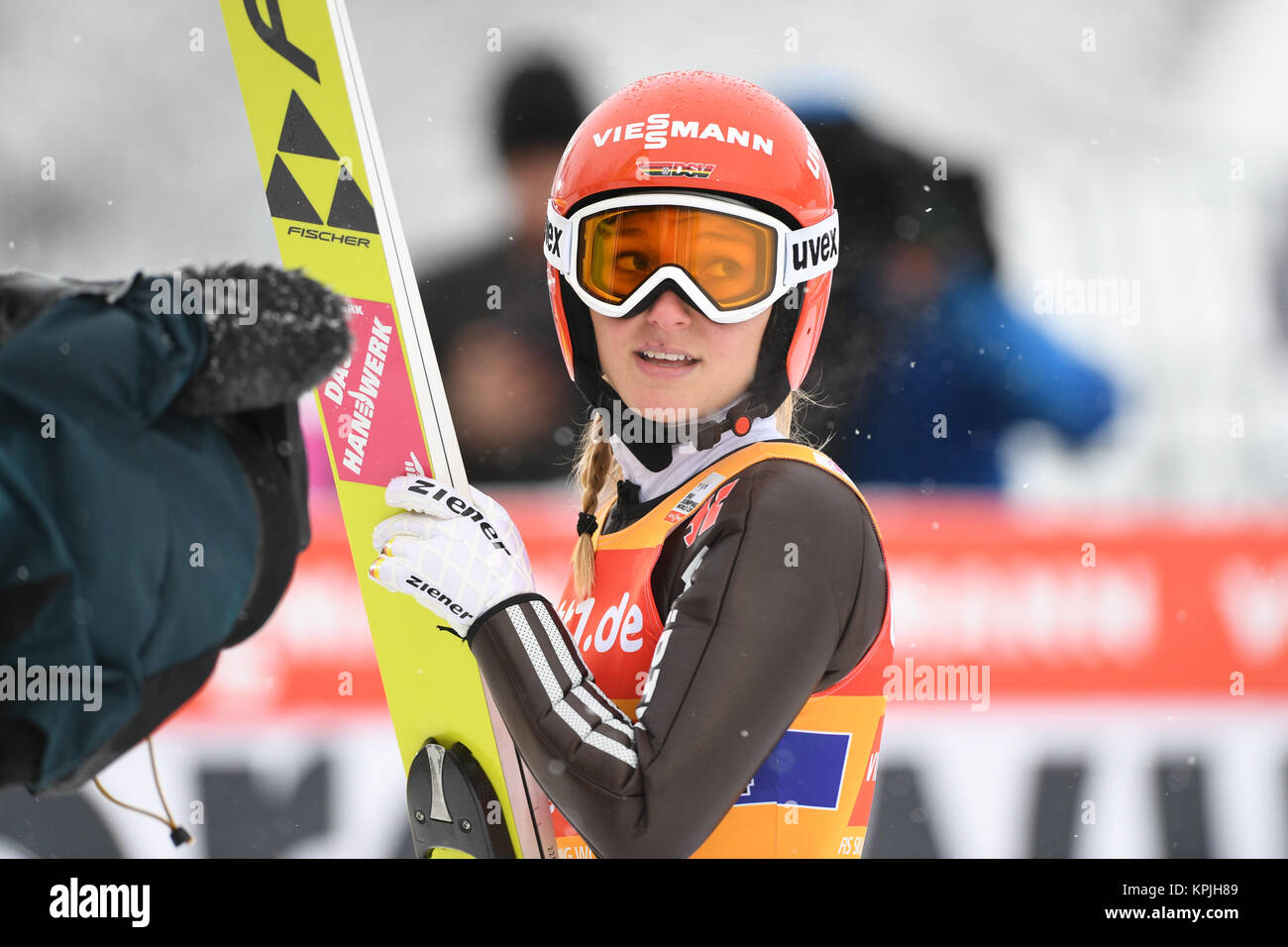 Hinterzarten, Germany. 16th Dec, 2017. Germany's Katharina Althaus seen ...