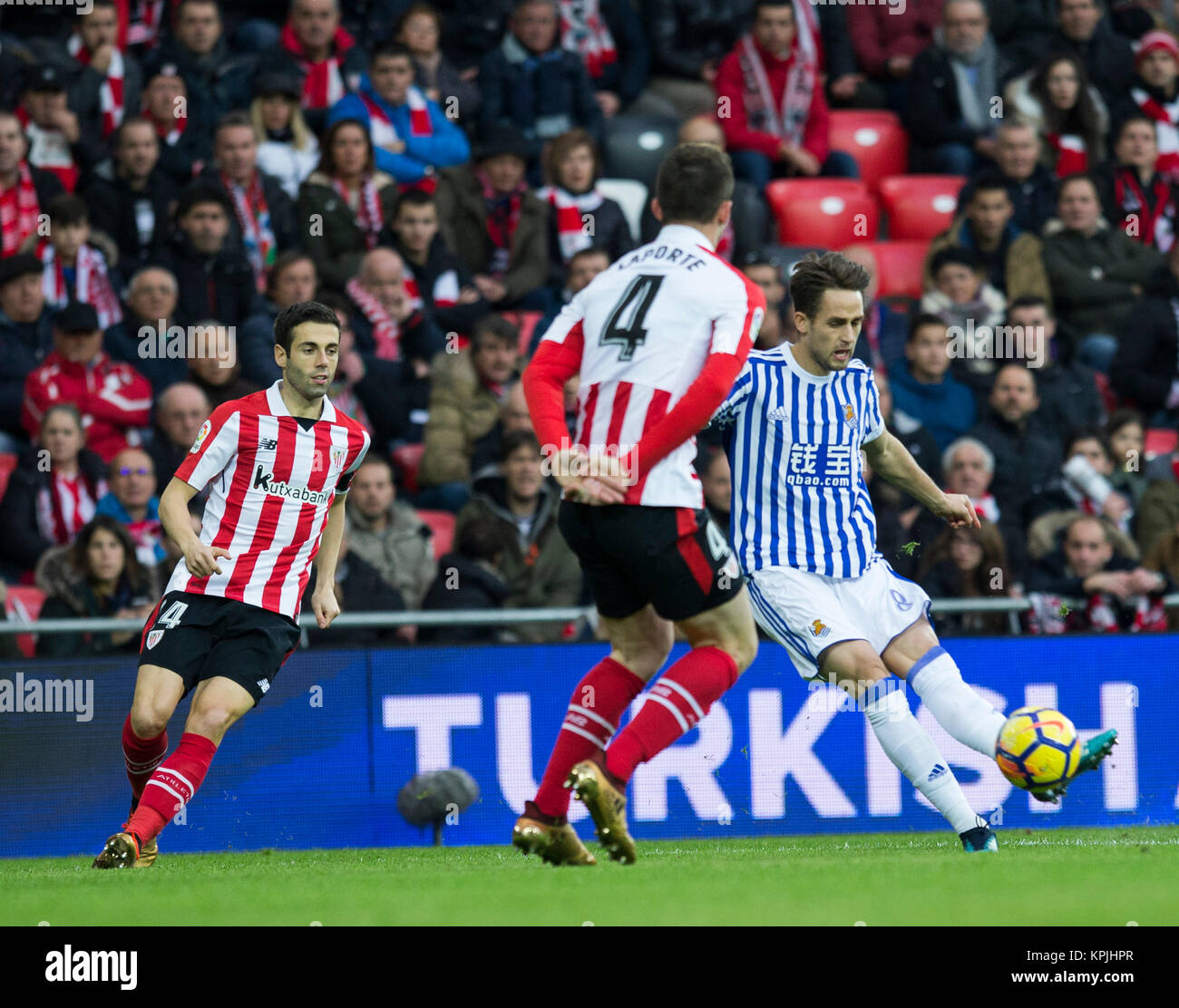 (8) Adnan Januzaj, (14) Markel Susaeta Laskurain during the Spanish La ...