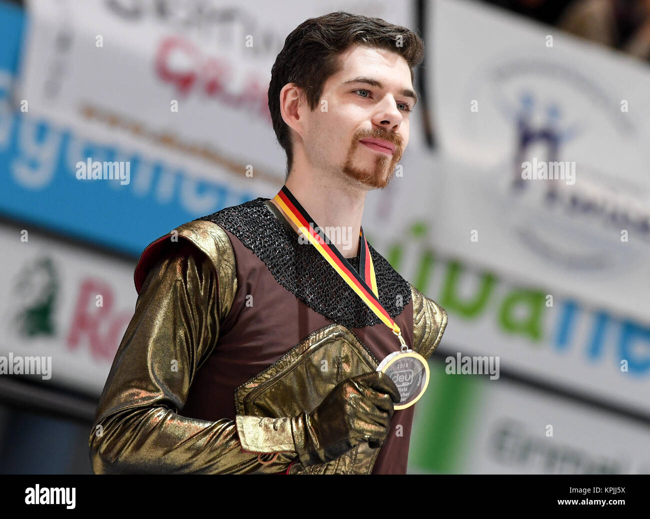 The new German Champion Paul Fentz during the award ceremony of the ...