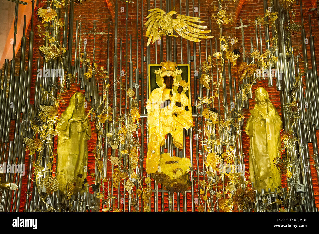The Amber Altar in kosciol Sw. Brygidy (St. Bridget's Church) in Gdansk ...