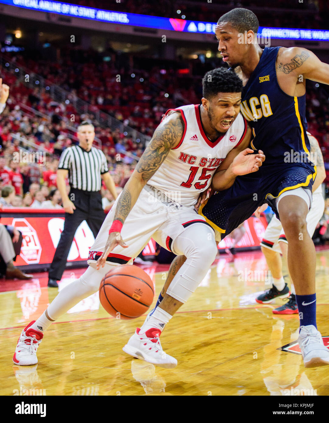 NC State guard Sam Hunt (15) during the NCAA College Basketball game ...