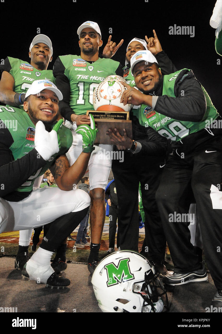 Albuquerque, NM, USA. 16th Dec, 2017. Members of the Marshall football ...