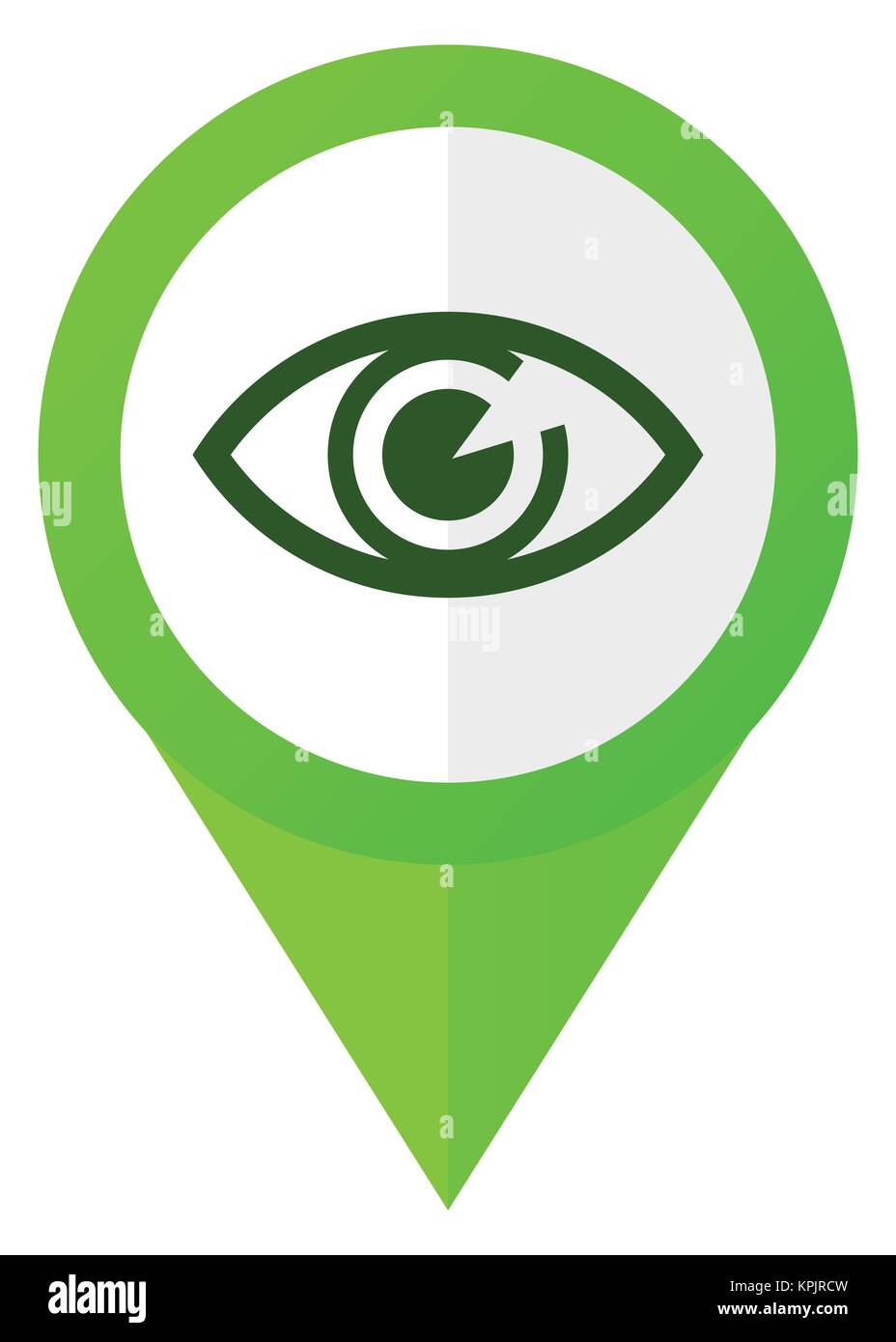 Eye green flat design pointer vector icon isolated on white background ...