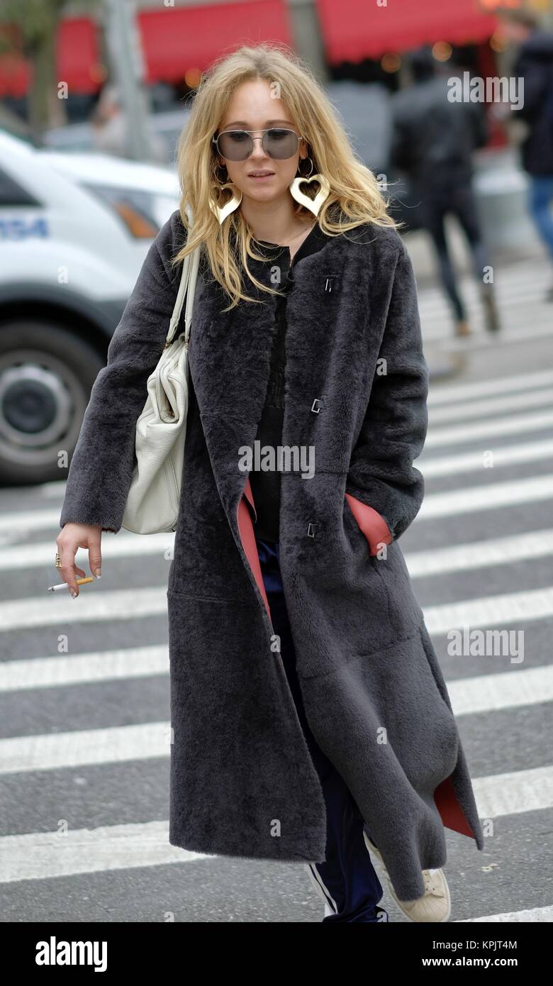 Juno Temple walking in TriBeCa smoking a cigarette Featuring: Juno ...