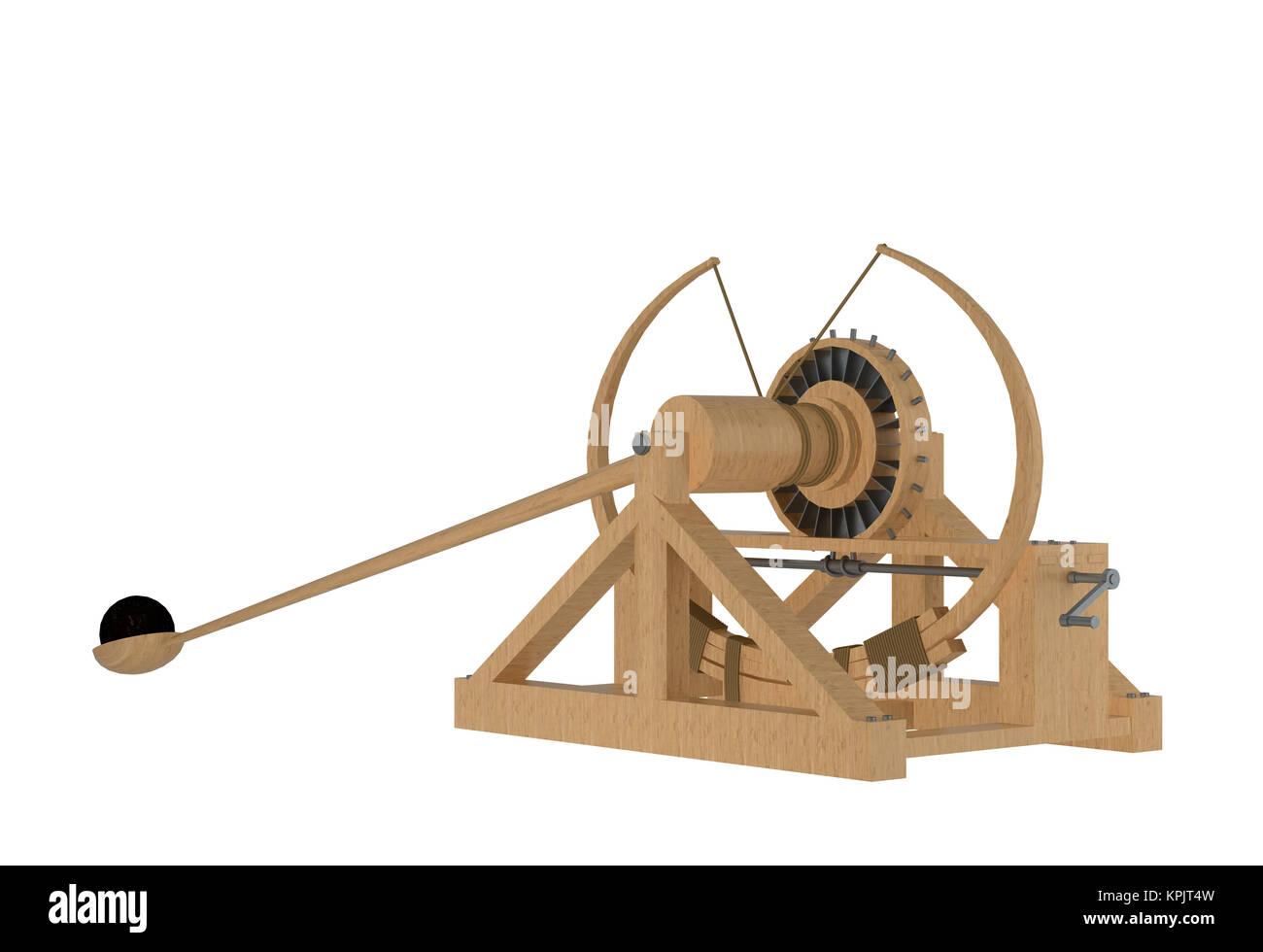 catapult da vinci isolated on white. 3d rendering Stock Photo - Alamy