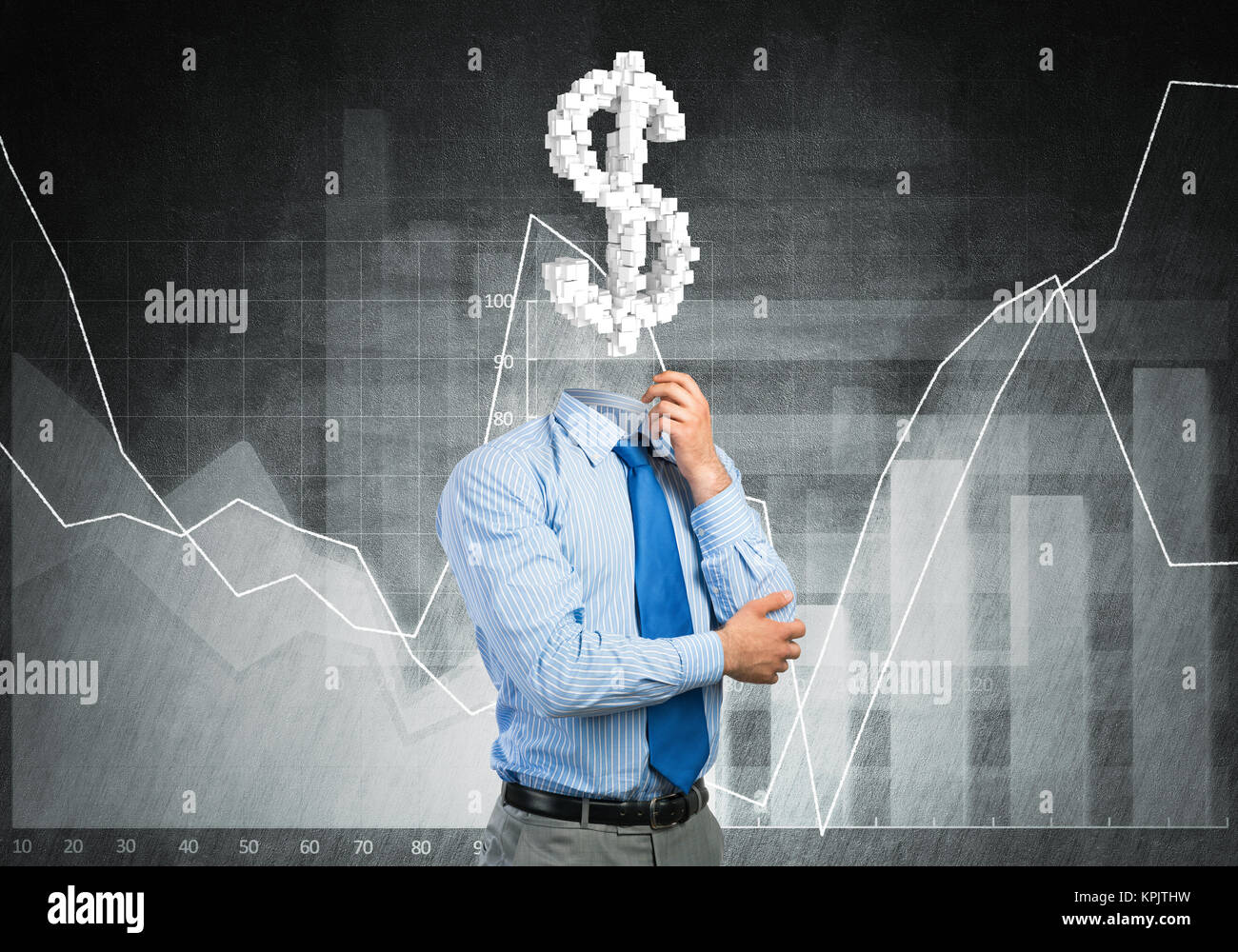 Businessman dollar sign instead hi-res stock photography and images - Alamy