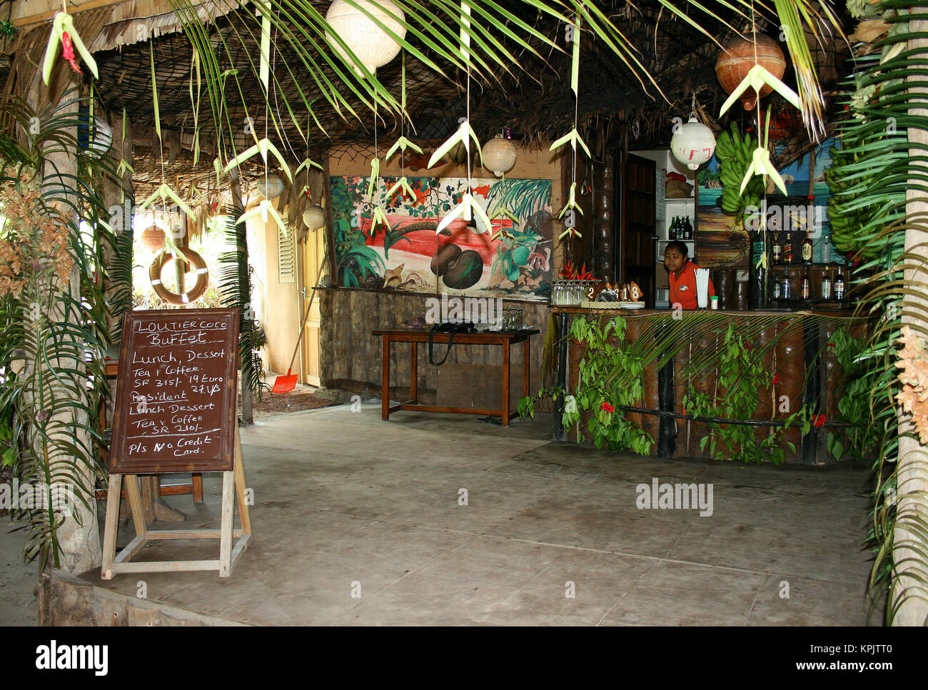 Local restaurant, La Digue, Seychelles Stock Photo - Alamy