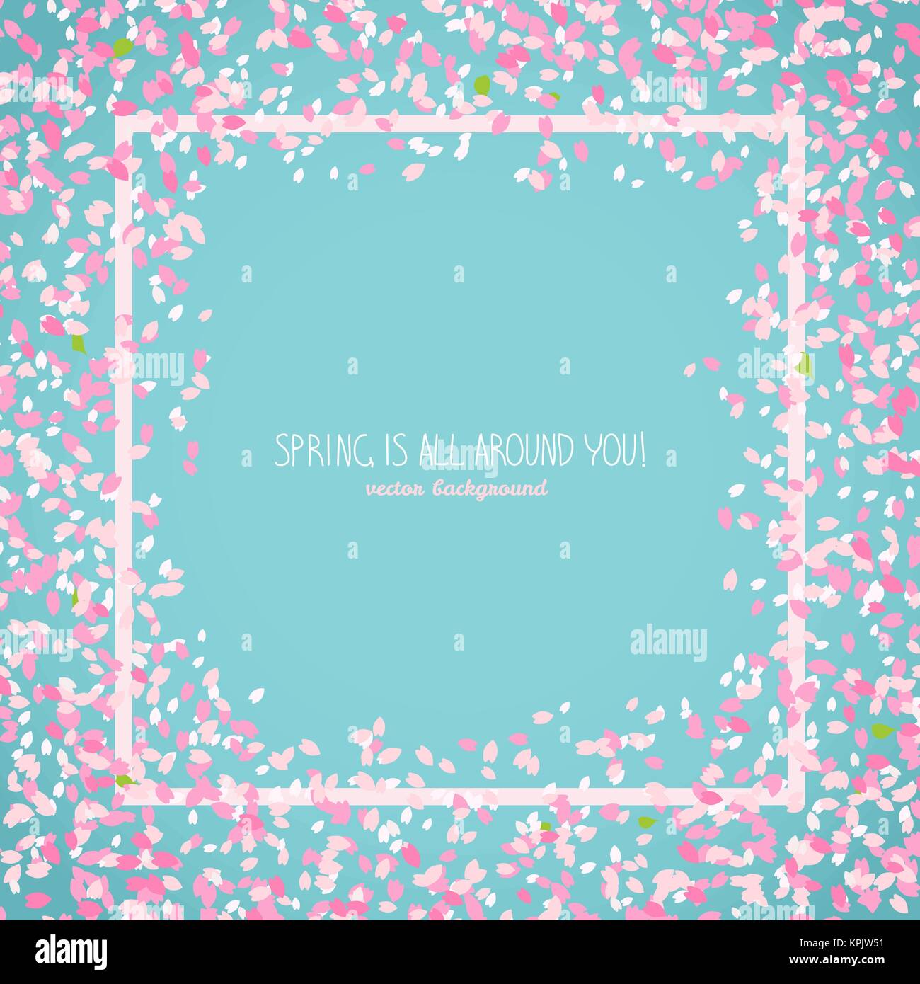 Spring is all around you. Japanese sakura flyer. Romantic poster with ...