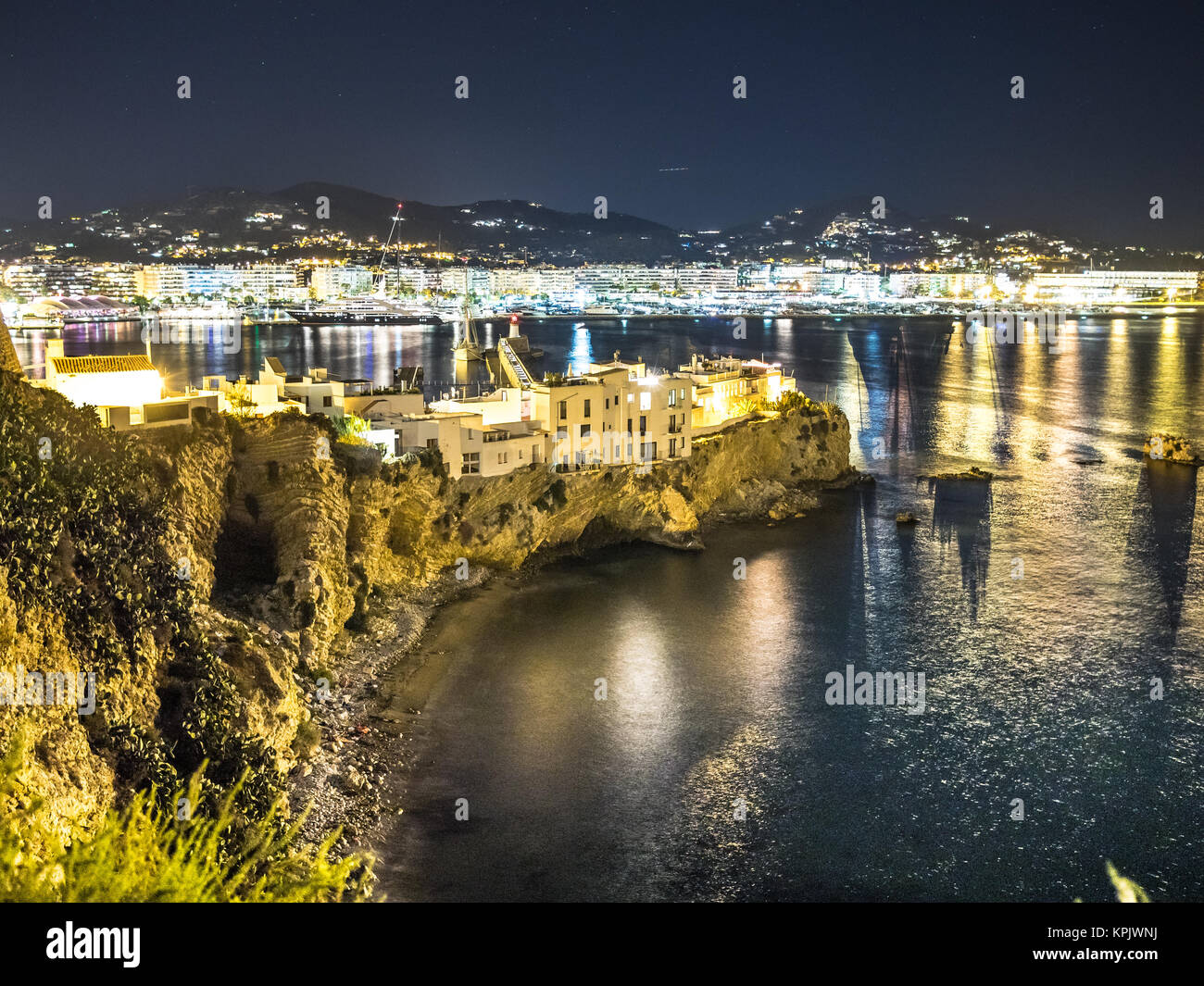 Beautiful Ibiza houses in front of the sea Stock Photo - Alamy